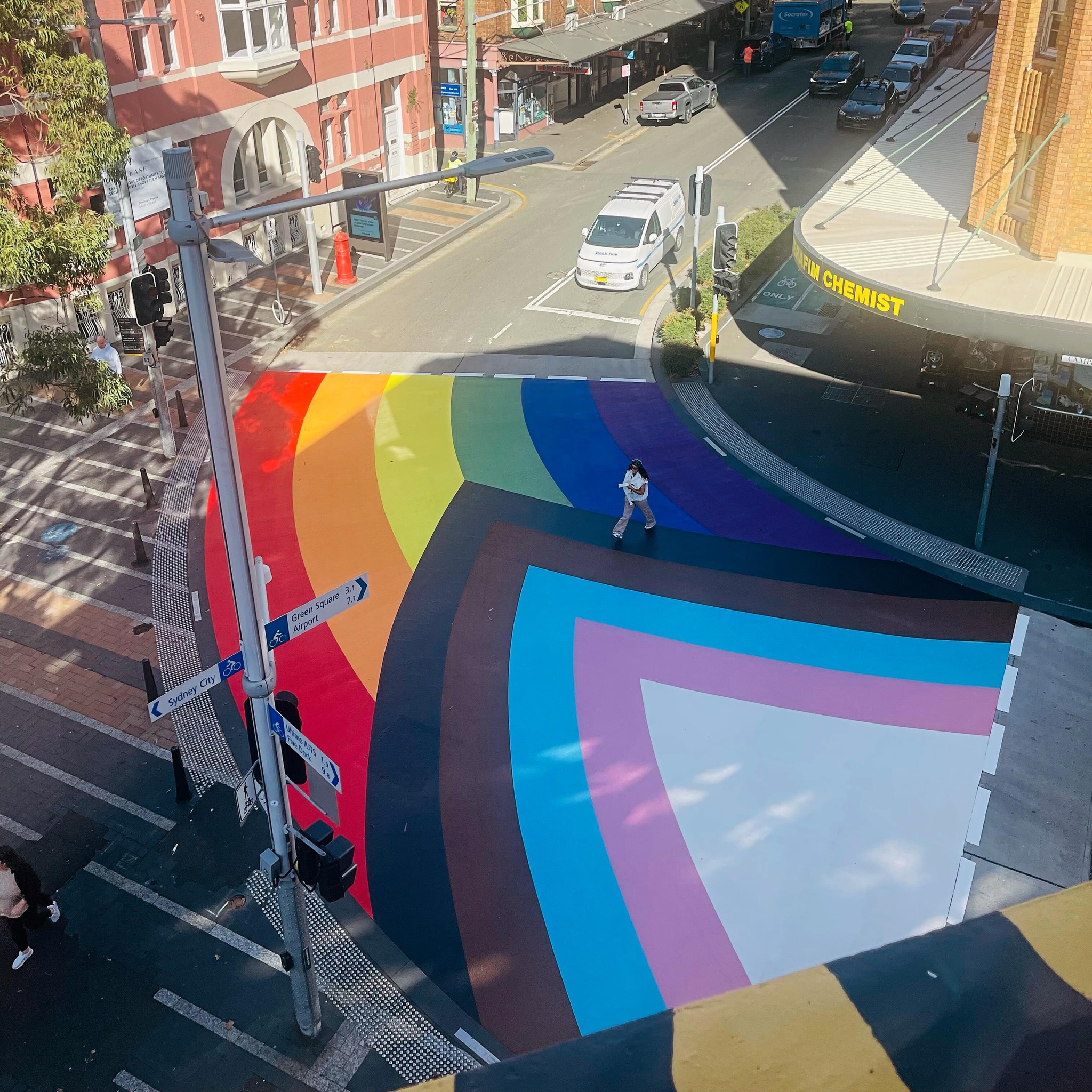 Sydney's rainbow crossing updated to Progress Pride Flag